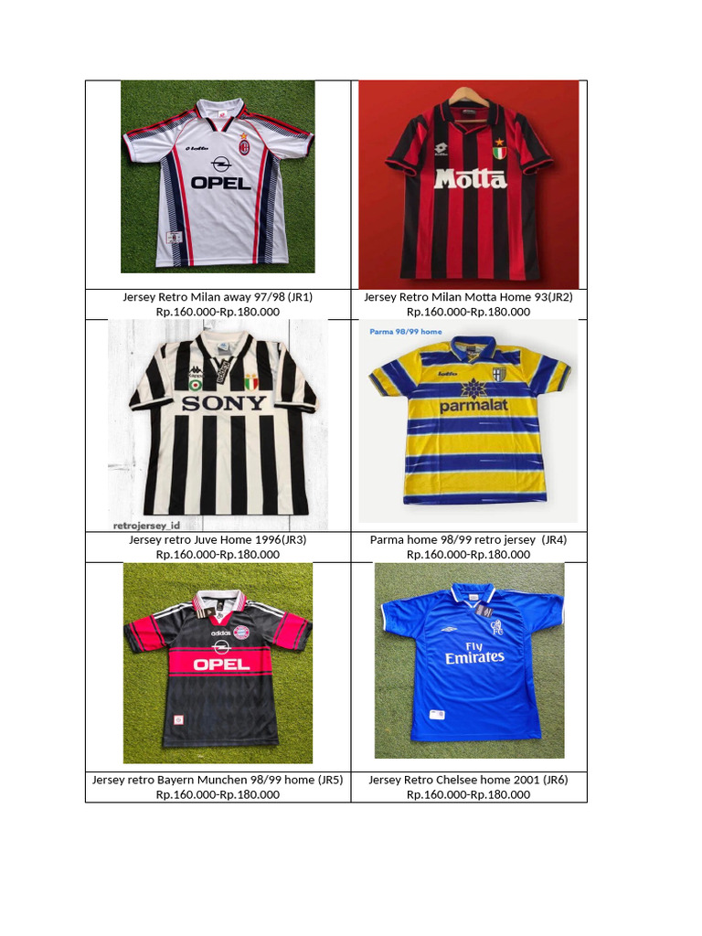 Retro Football Jerseys Collection | PDF
