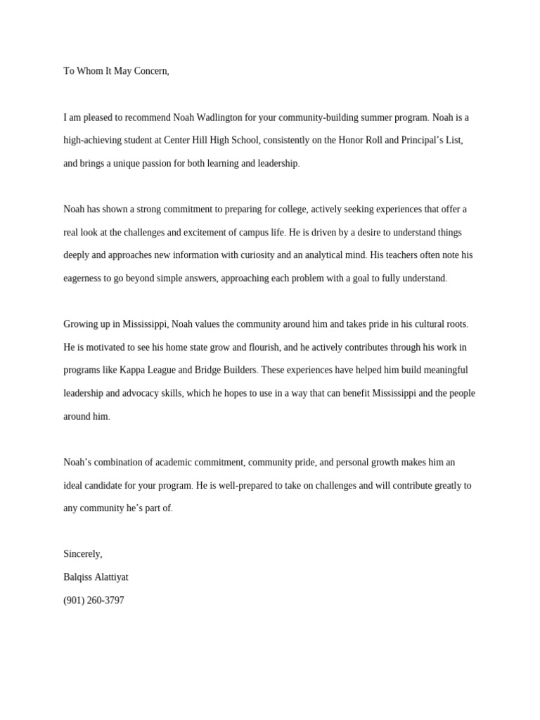 Rec Letter | PDF | Career & Growth | Wellness