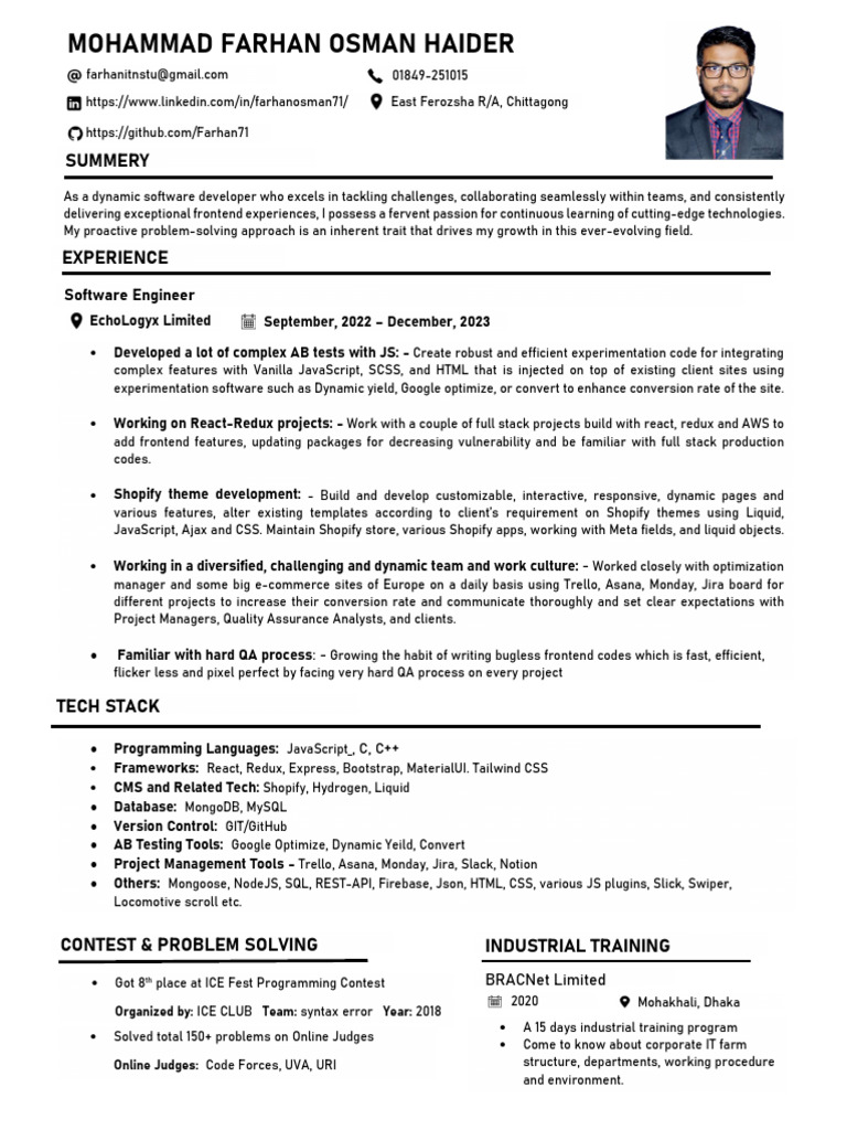 Developer's Journey & Projects | PDF | Java Script | Software Engineering