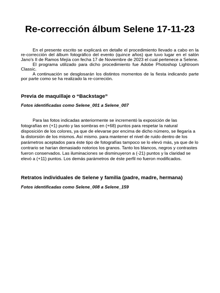 Re Correccion Selene | PDF