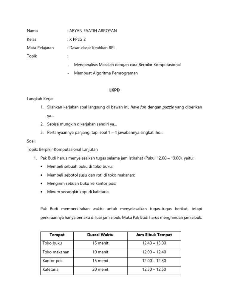 Analisis Masalah dan Algoritma RPL | PDF | Metode & Bahan Ajar