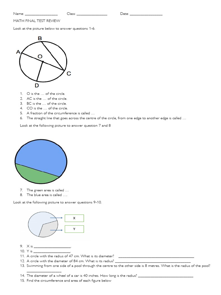 Math Final Test Review | PDF