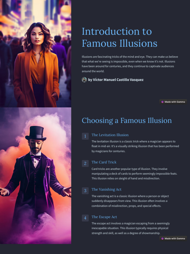 Introduction To Famous Illusions | PDF | Magic (Illusion) | Illusion