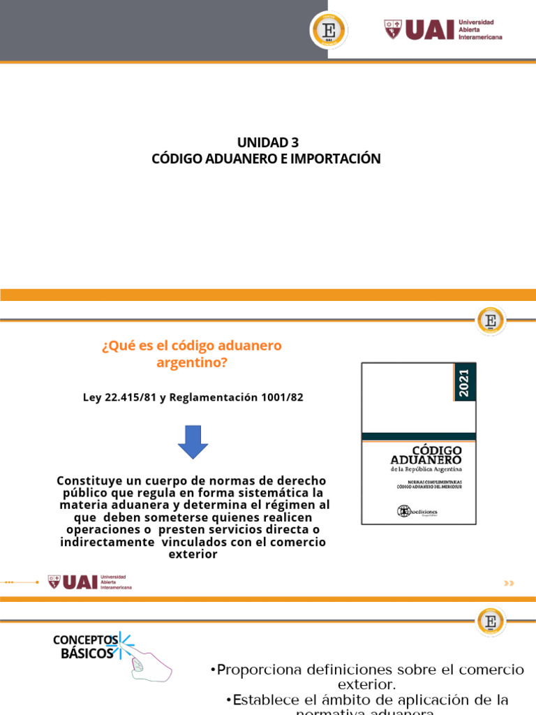 Unidad 3 Codigo Aduanero e Importacion | PDF | aduana | Arancel