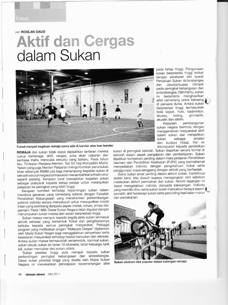 Aktif Dan Cergas Dalam Sukan | PDF