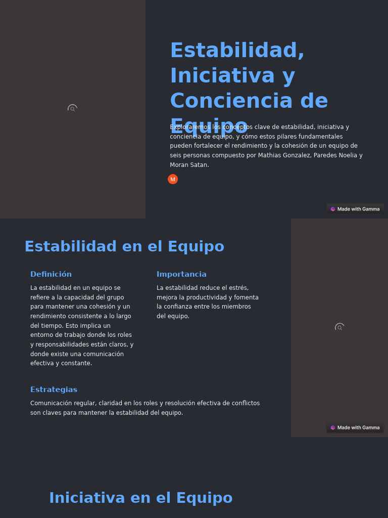Estabilidad, Iniciativa y Conciencia en Equipos | PDF | Cohesión grupal ...