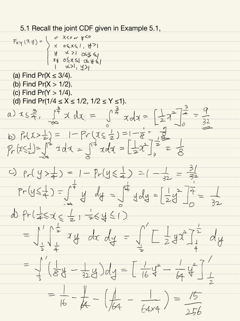Joint CDF and PDF Calculations | PDF