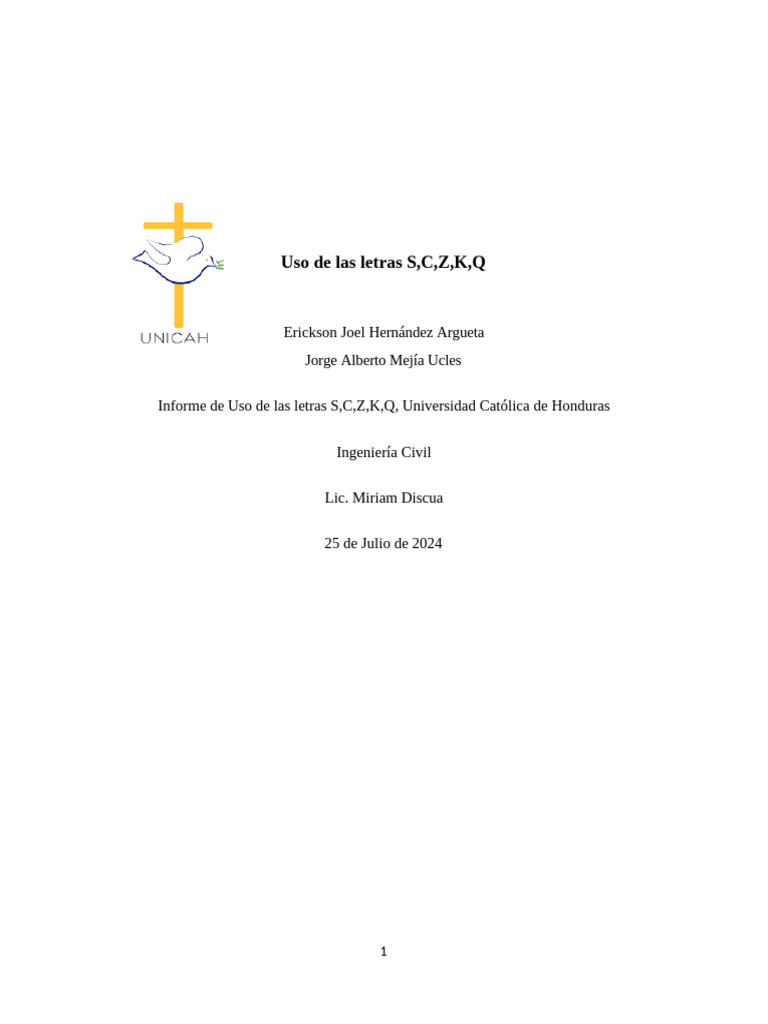 Informe de Las Letras C, S, Z, K, Q | PDF | Comunicación humana ...