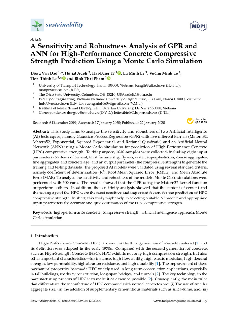 A Sensitivity and Robustness Analysis of GPR and ANN For High-Performance Concrete Compressive ...