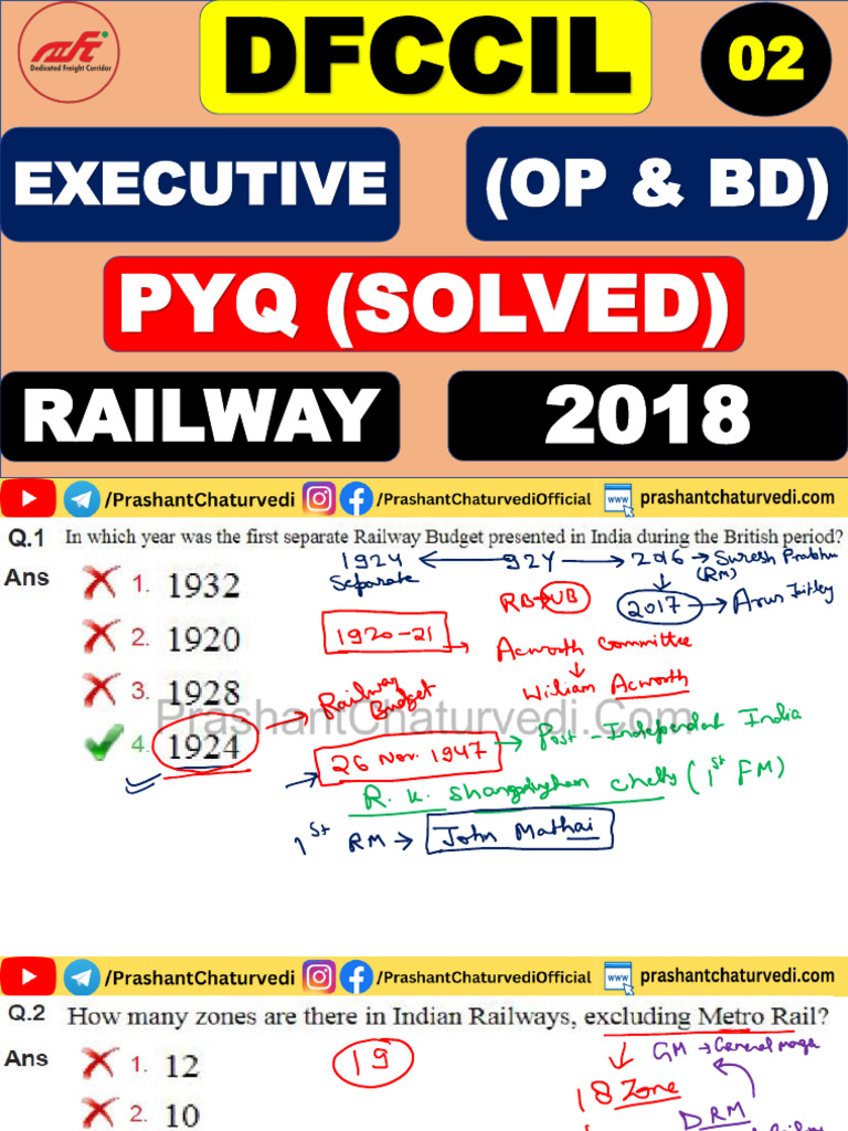PDF 01 - 02 - Dfccil Solved Pyq (Railway) | PDF