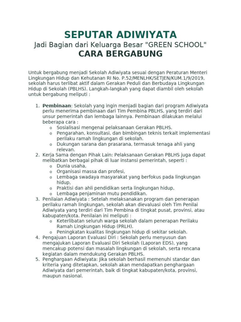 Seputar Adiwiyata | PDF