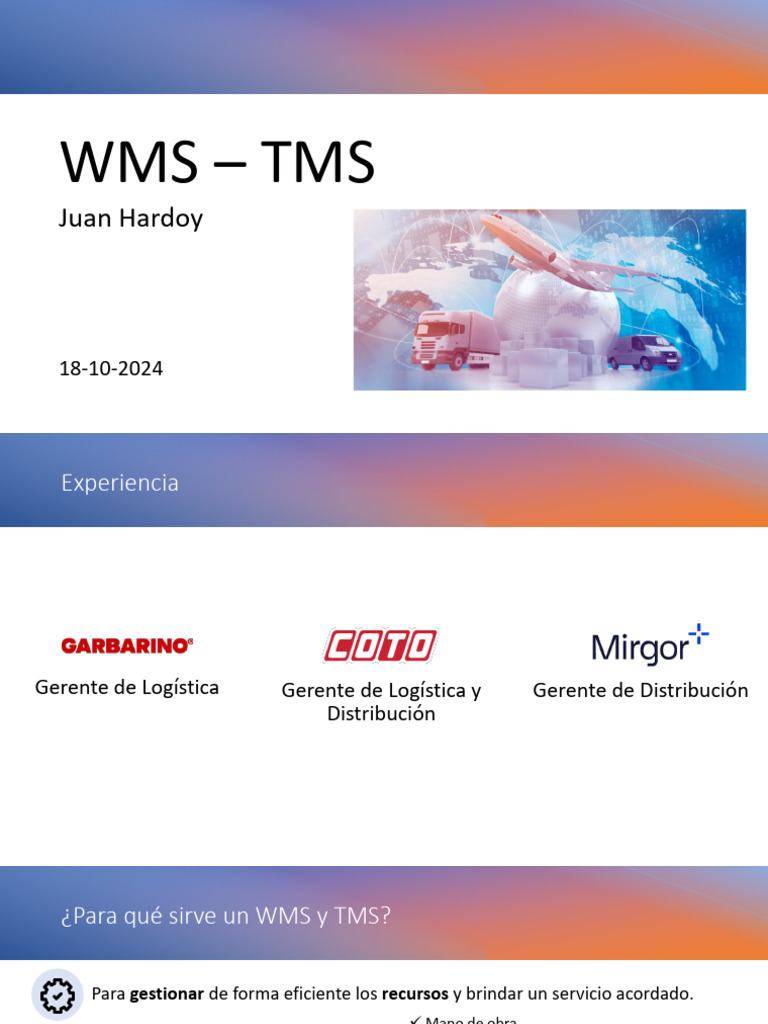 Optimización Logística con WMS y TMS | PDF | Logística | Comercio ...