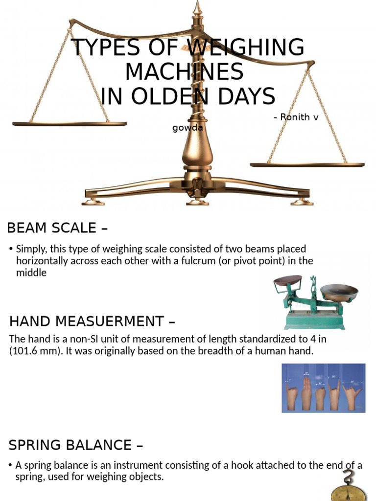 Types of Weighing Machines | PDF