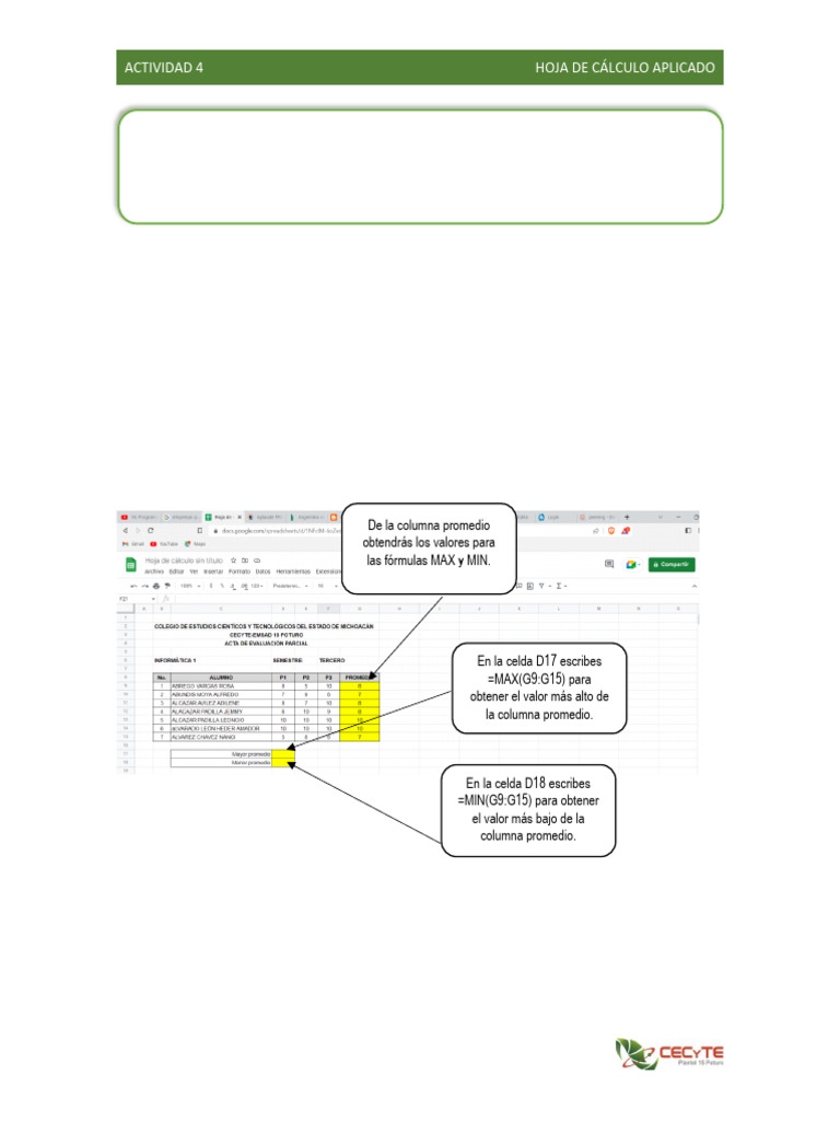 Act4 - HOJA DE CALCULO | PDF