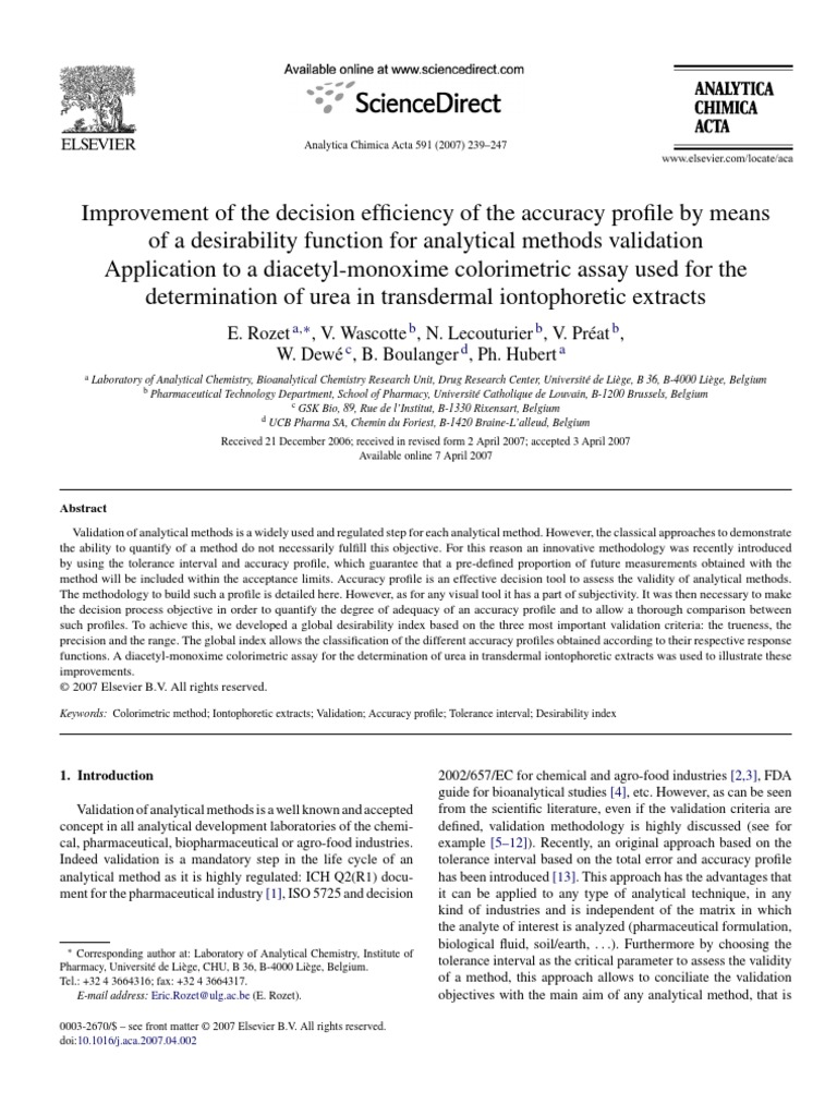 Improvement of The Decision Efficiency of The Accuracy Profile | PDF ...