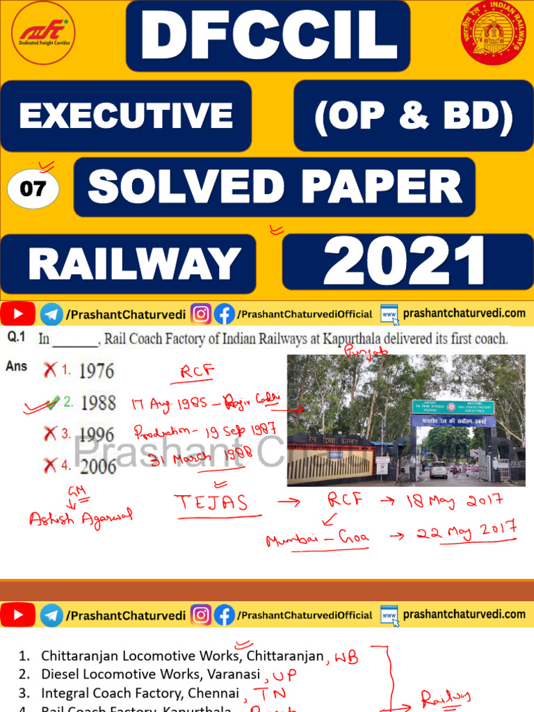 PDF 07 - Dfccil Solved Pyq (Railway) | PDF | Technology & Engineering