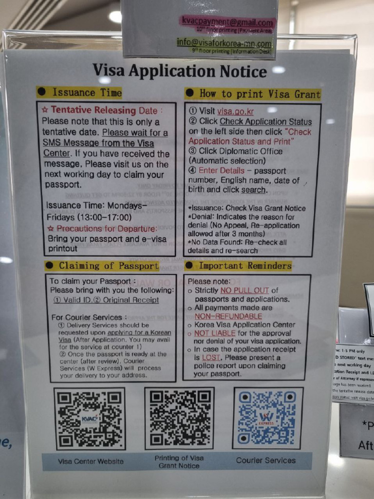 Visa Application Notes - KVAC | PDF