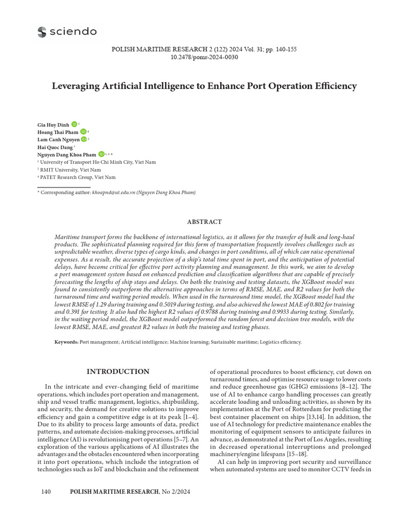 Leveraging Artificial Intelligence To Enhance Port Operation Efficiency ...