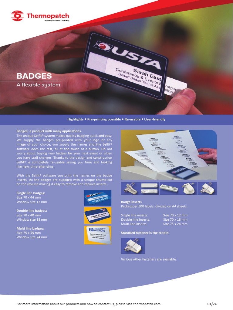 Leaflet Badges Thermopatch EN | PDF