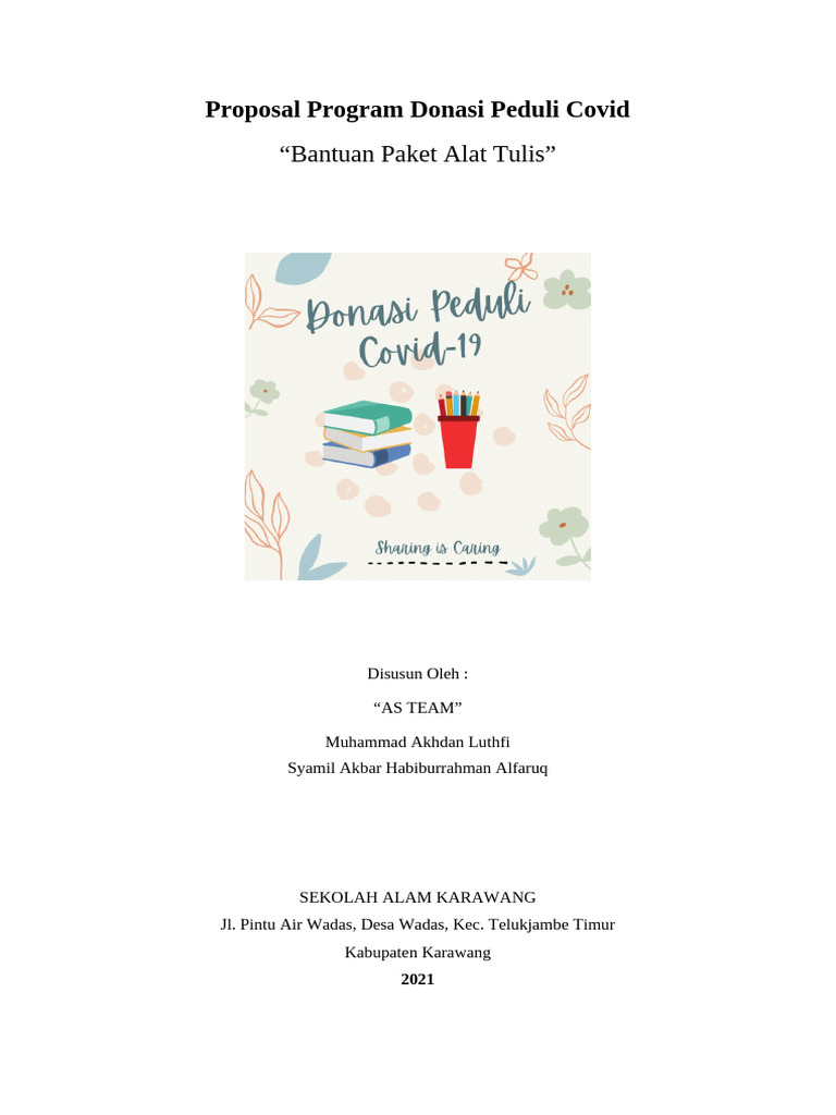 Proposal Donasi Alat Tulis | PDF | Bisnis