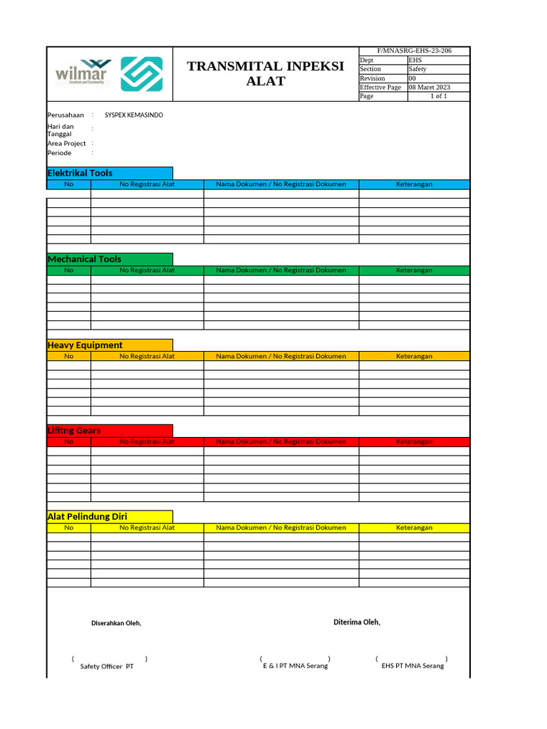 Checklist Inspeksi Alat Keselamatan EHS | PDF | Teknologi & Rekayasa