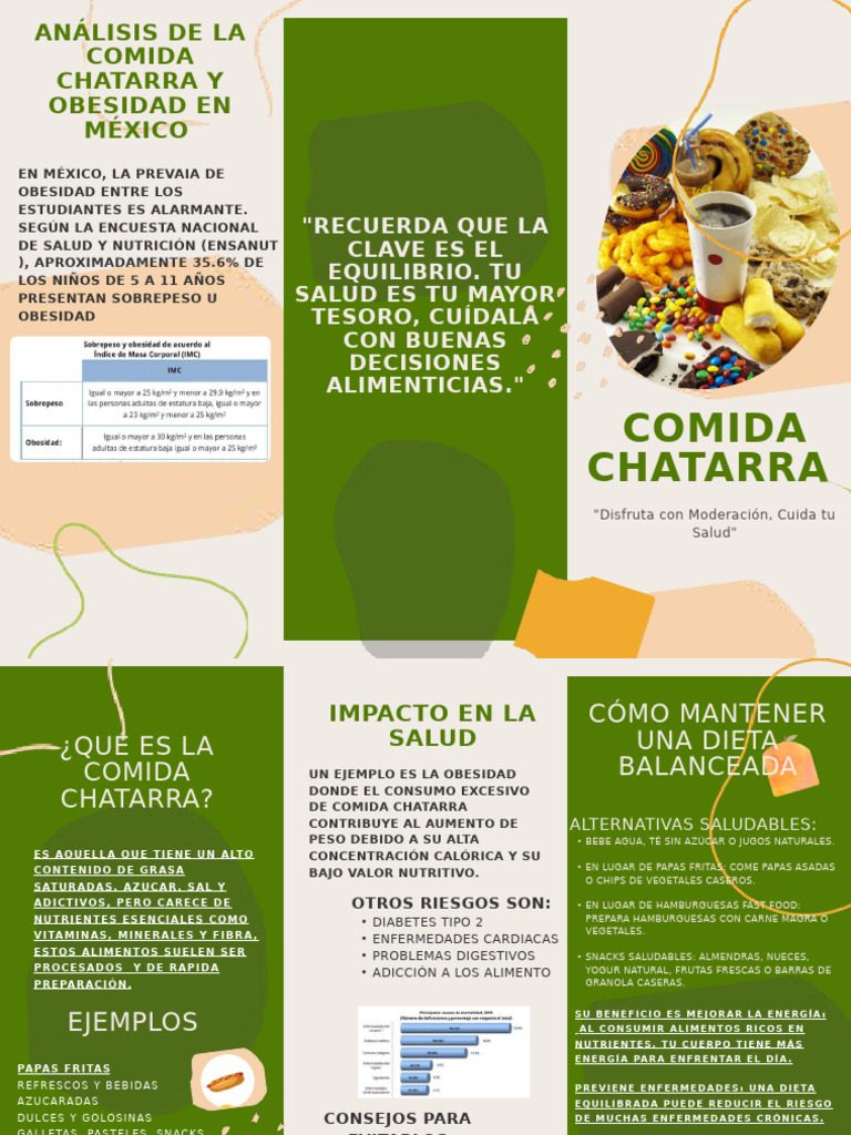 Folleto Tríptico Comida Chatarra | PDF | Alimentos | Comida chatarra