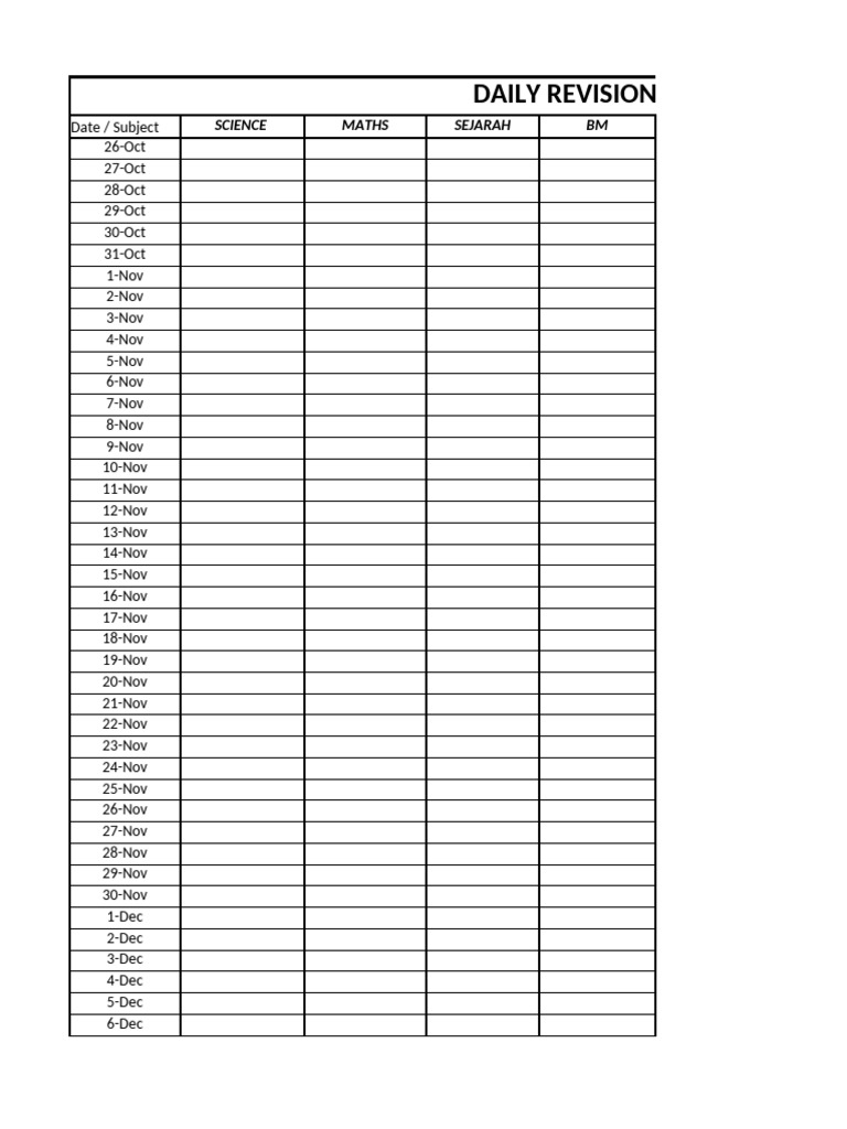 Daily Revision Record | PDF