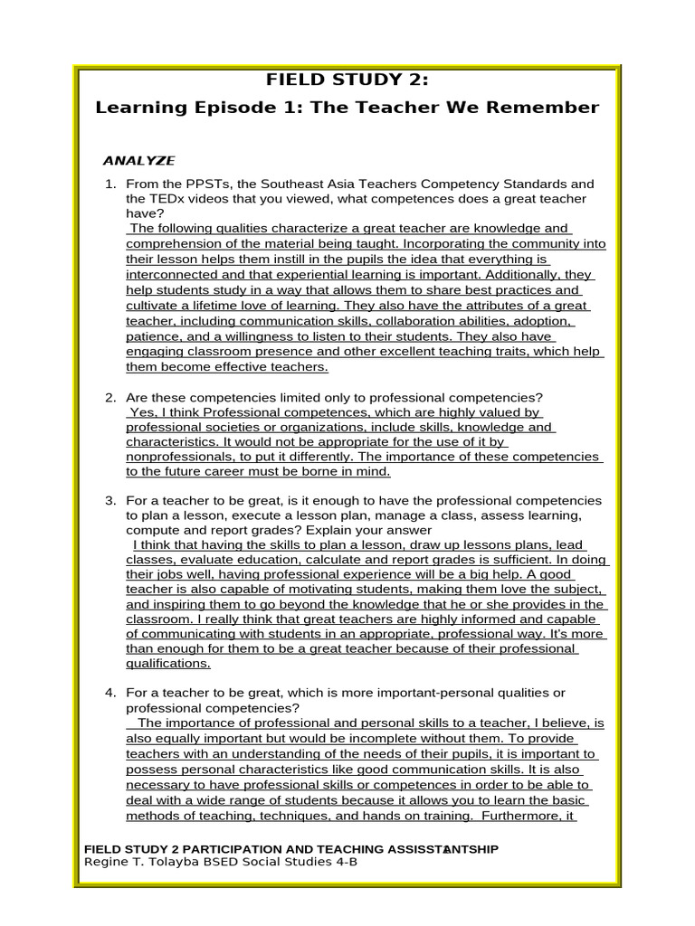 FS 2 | PDF | Reading Comprehension | Teachers