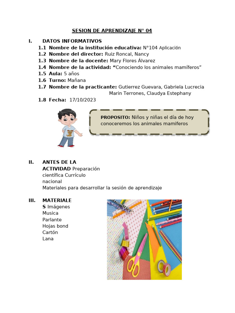 Sesion Animales Tefa | PDF