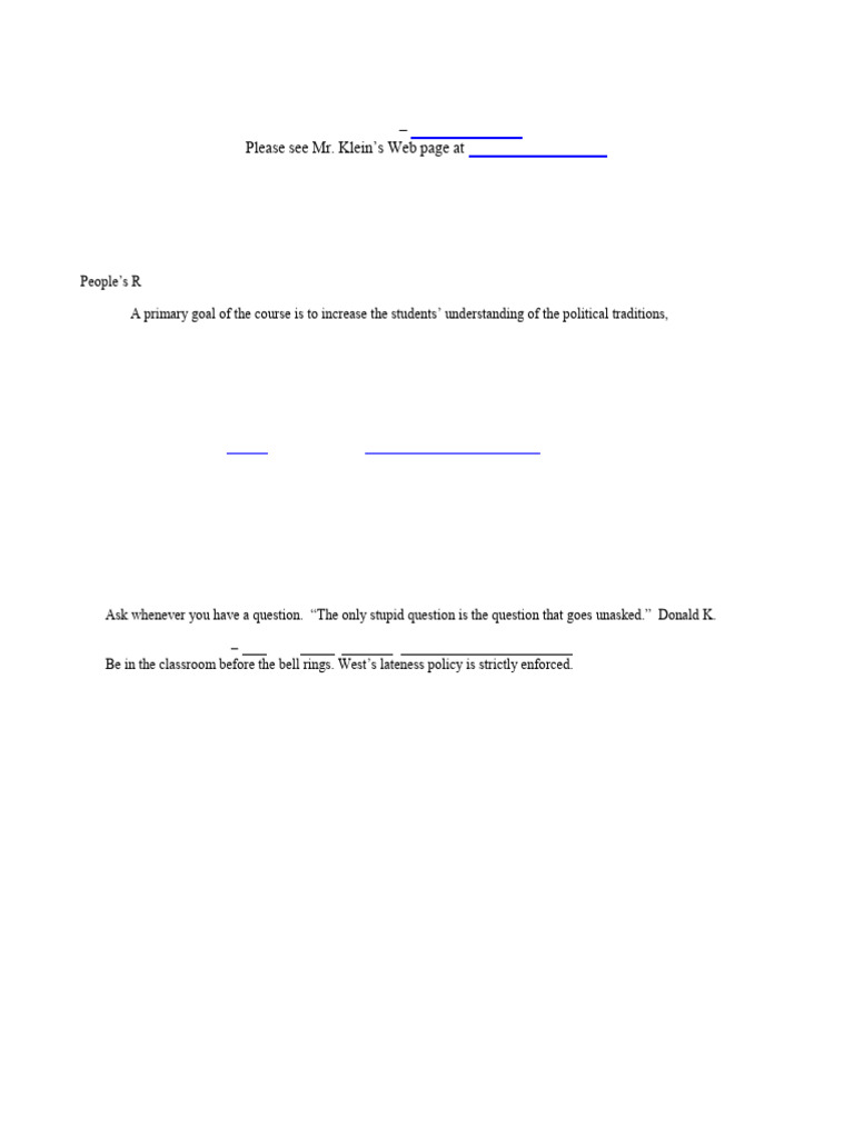 AP COMP Gov Intro Handout 2019 | PDF | Legitimacy (Political ...