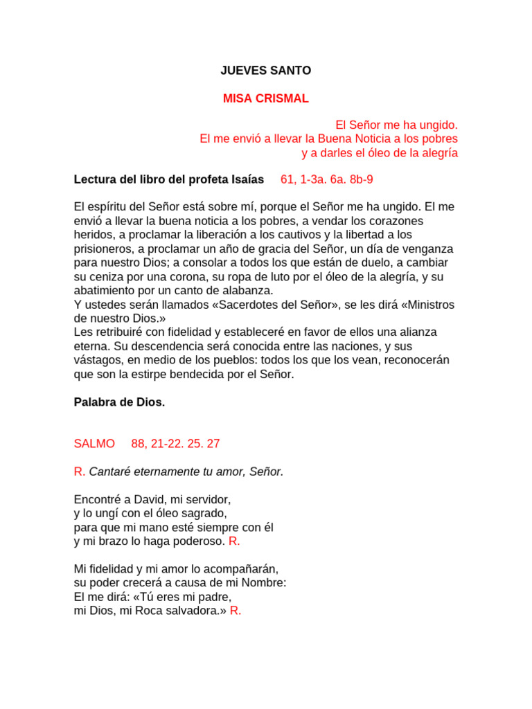 Jueves Santo | PDF | Jesús | Evangelios