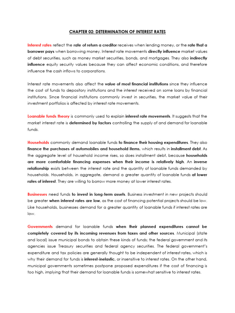 Determination of Interest Rates | PDF | Interest | Monetary Economics