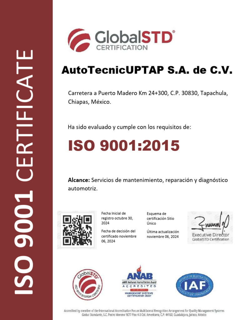 Certificado ISO 9001 | PDF