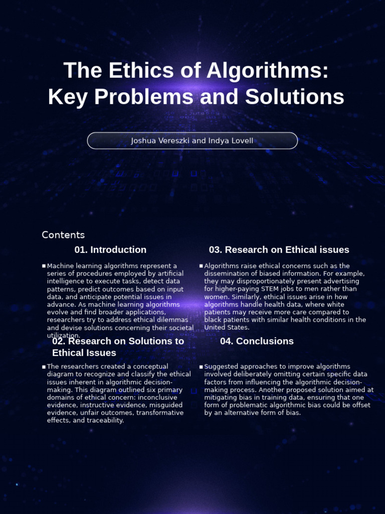 The Ethics of Algorithms CSCI 651 Final Project | PDF | Machine ...