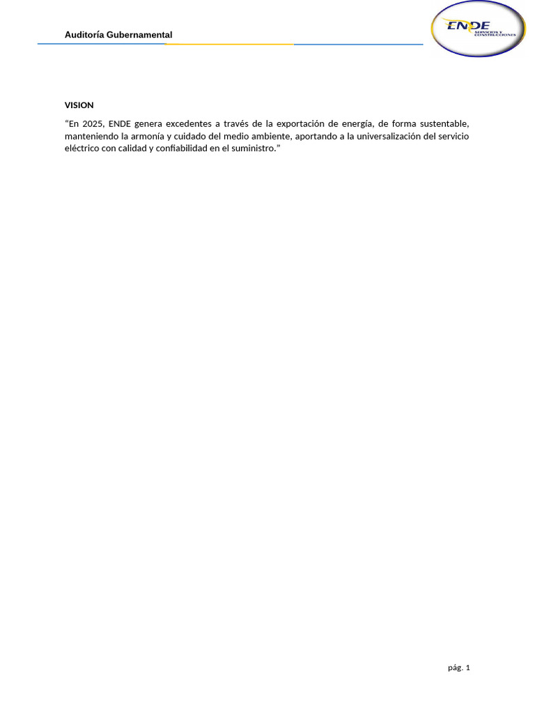 Auditoría Gubernamental de ENDE 2023 | PDF | Business | Auditoría