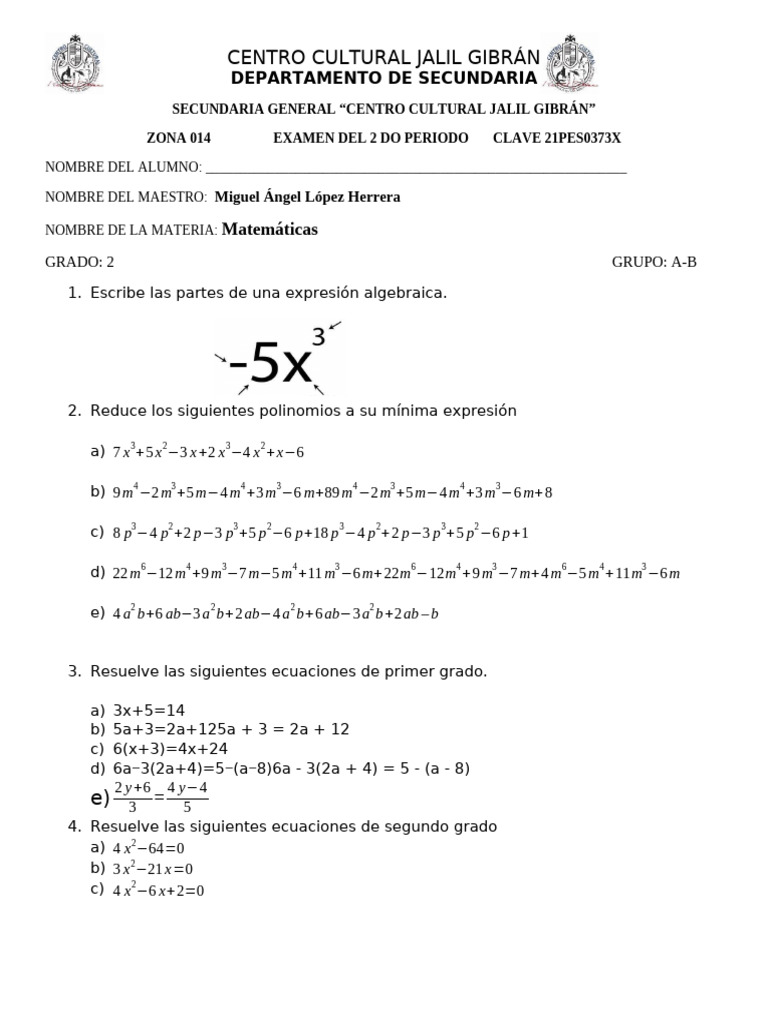 Examen 2do Periodo Seg | PDF