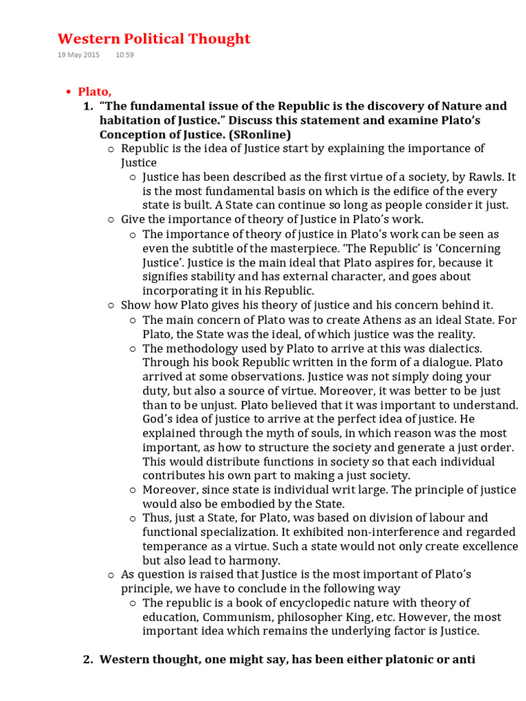 Western Political Thought | PDF | Dialectic | Karl Marx