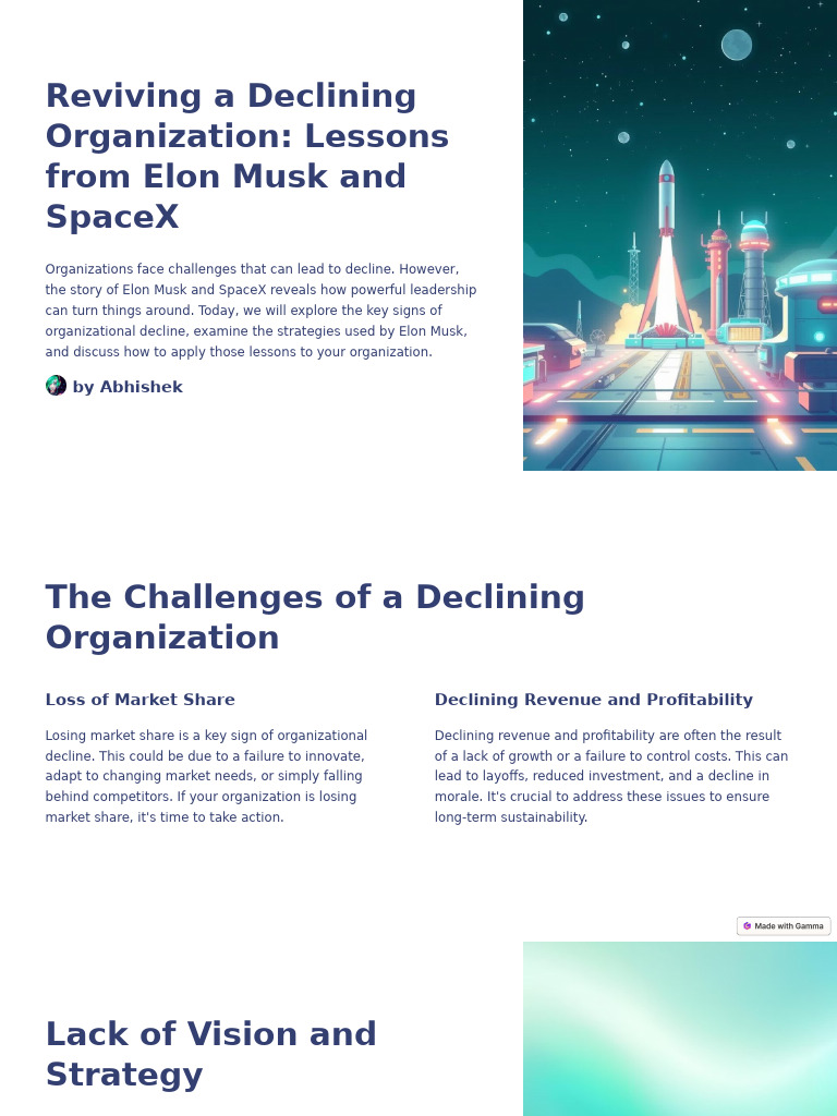 Reviving A Declining Organization Lessons From Elon Musk and SpaceX ...