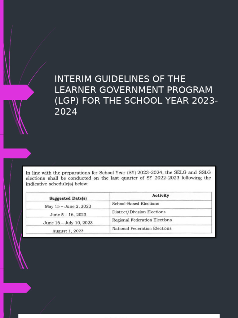 2023-2024 Learner Government Program Guidelines | PDF