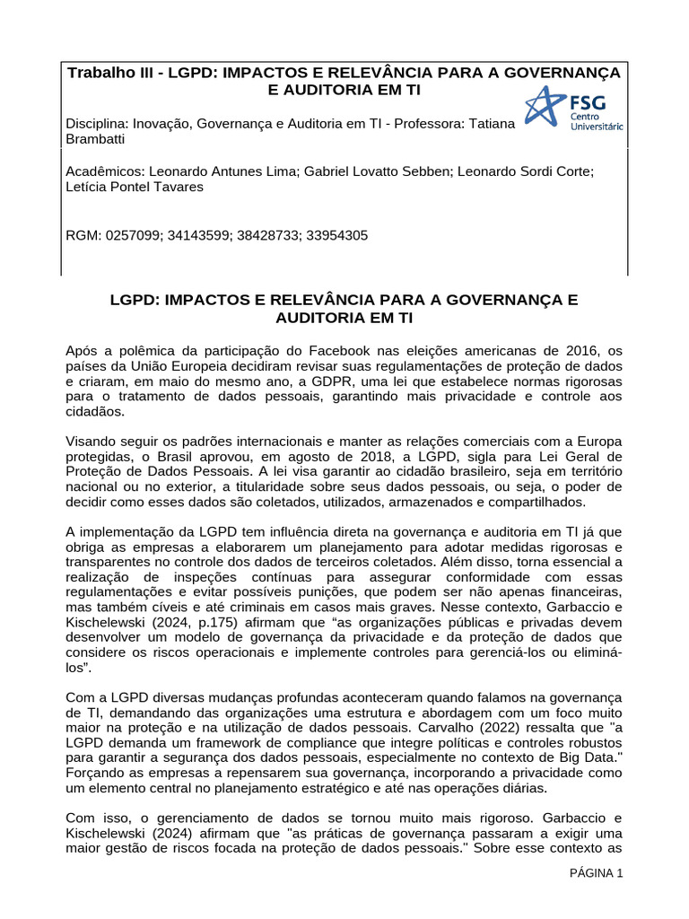 Artigo Governanca e Auditoria em TI-3 | PDF | Governança | Tecnologia ...
