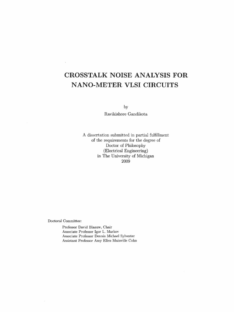 Crosstalk Noise Analysis For Pdf Integrated Circuit Electronic Circuits