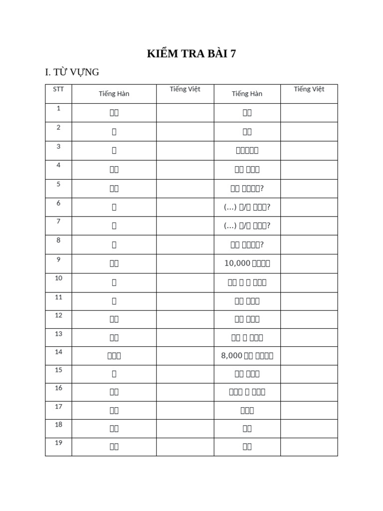 KIỂM TRA BÀI 7 | PDF