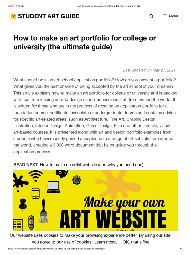 How To Make An Awesome Art Portfolio For College or University | PDF ...