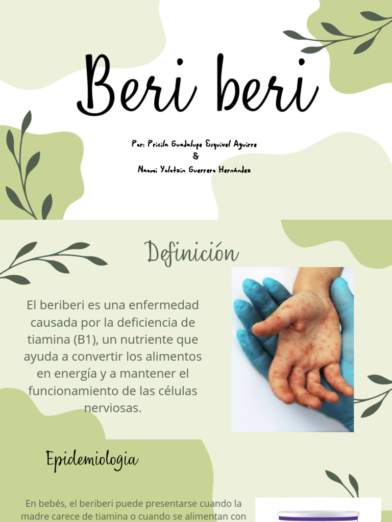 Beriberi: Definición y Síntomas | PDF | Vitamina | Medicina CLINICA