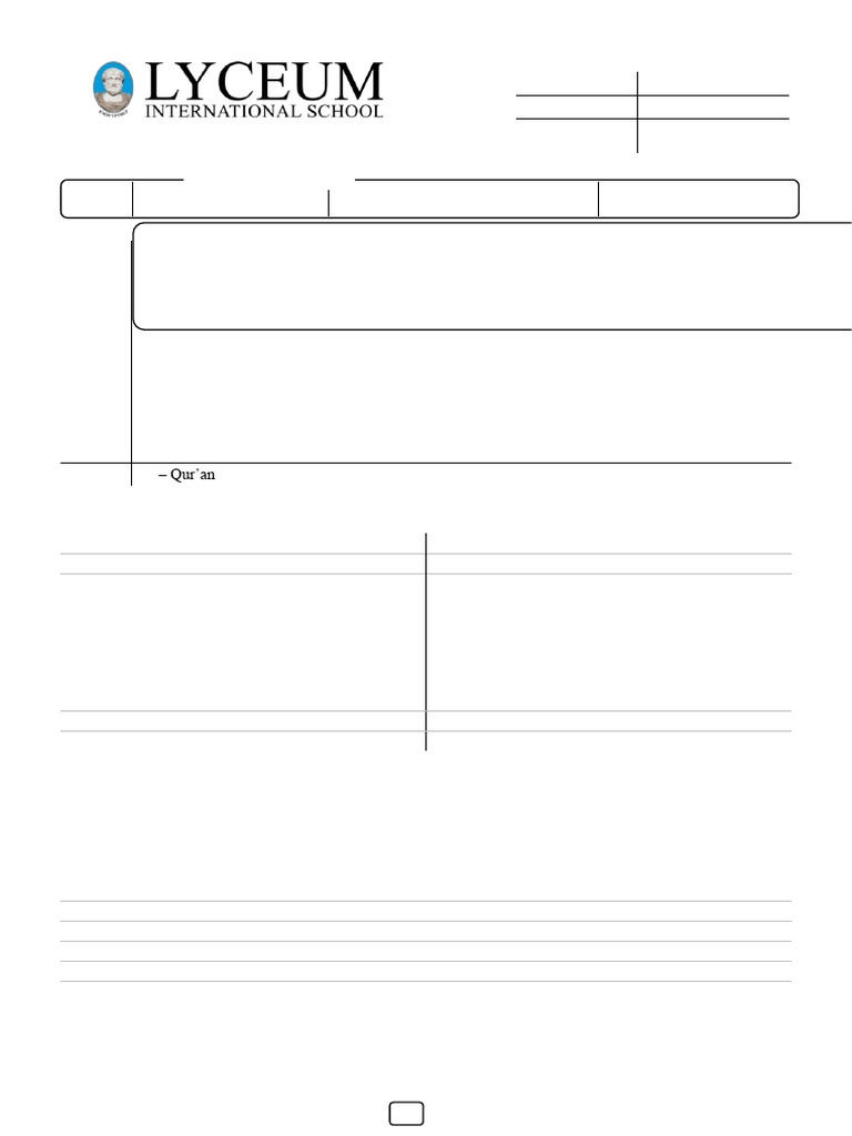 Lesson Plan - Islam - Grade - 5 | PDF | Quran | Islam
