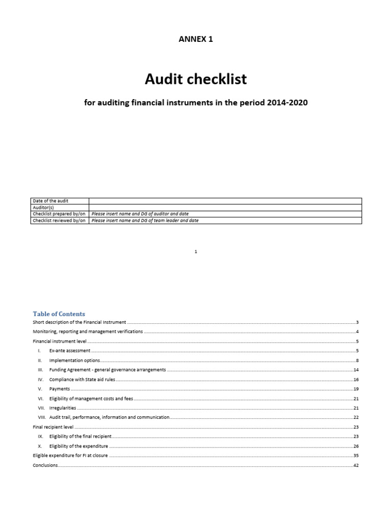 Guidance Fininst Audit Method Annex1 | PDF | Economies | Business