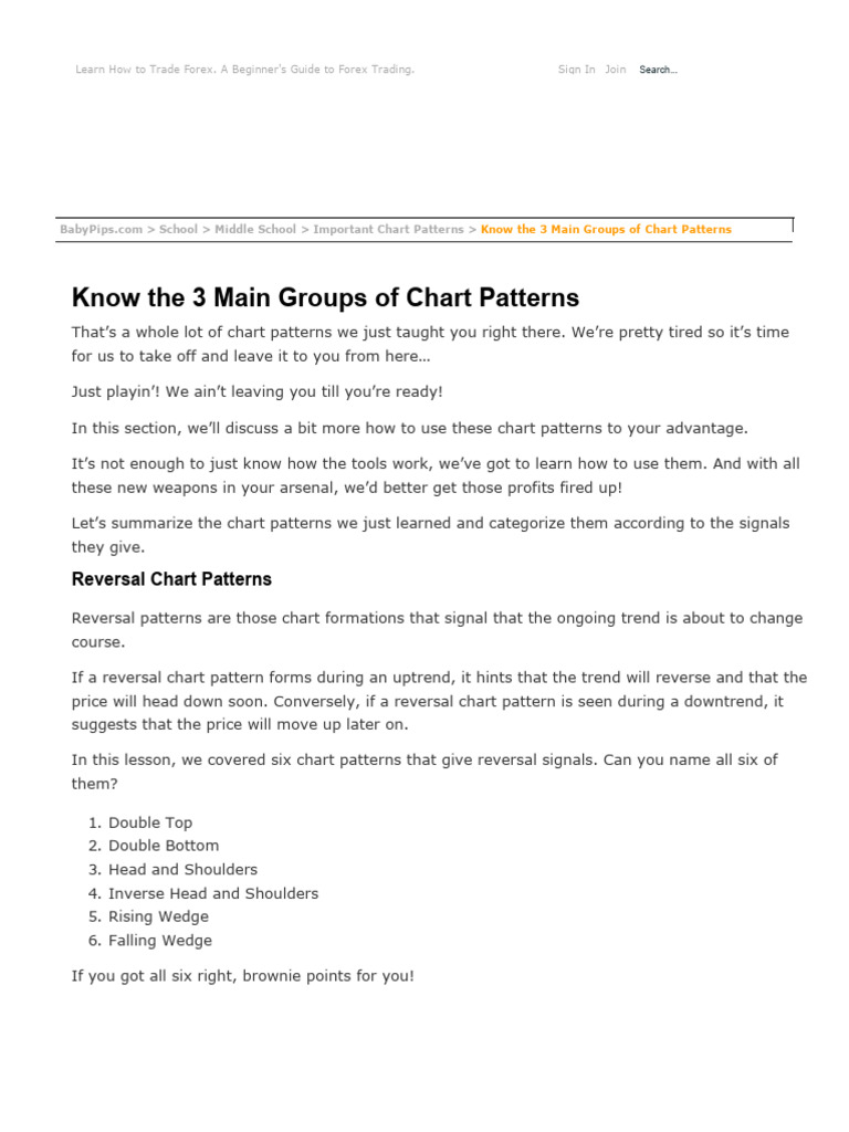 Know The 3 Main Groups of Chart Patterns | PDF | Market Trend ...