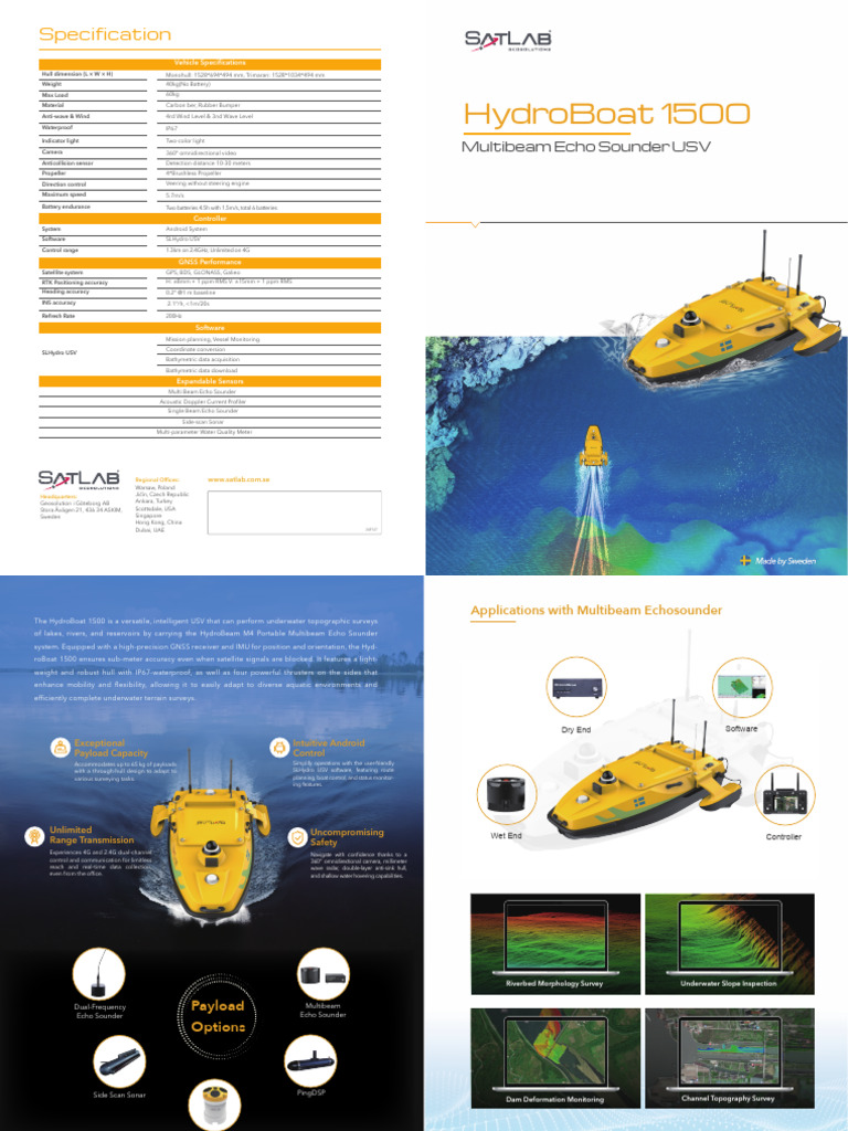 HydroBoat 1500: Versatile Survey Platform | PDF | Geographical Technology
