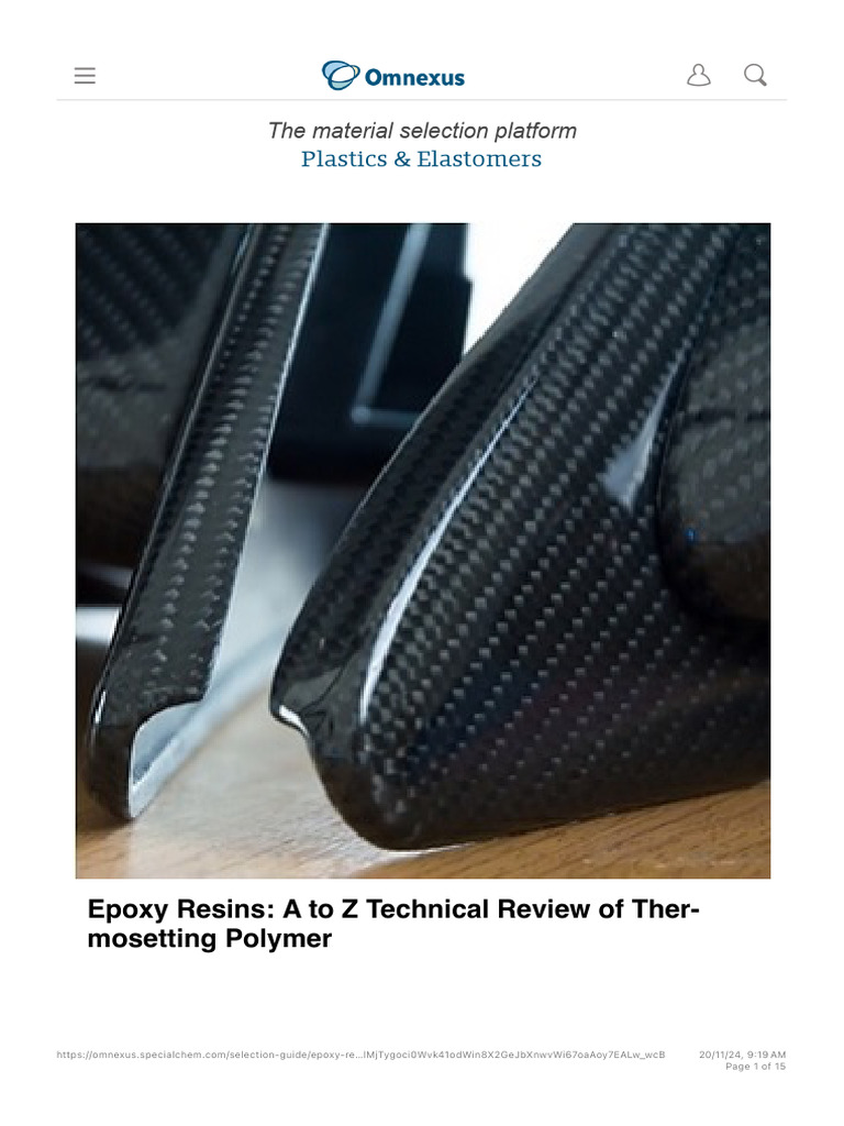 Epoxy Resin - Types, Uses, Properties & Chemical Structure | PDF | Epoxy | Materials