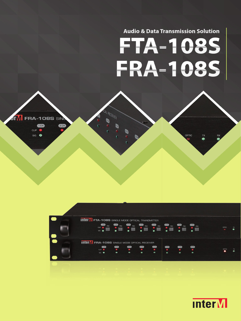 FTA-108S FRA-108S: Audio & Data Transmission Solution | PDF | Optical Fiber | Microphone
